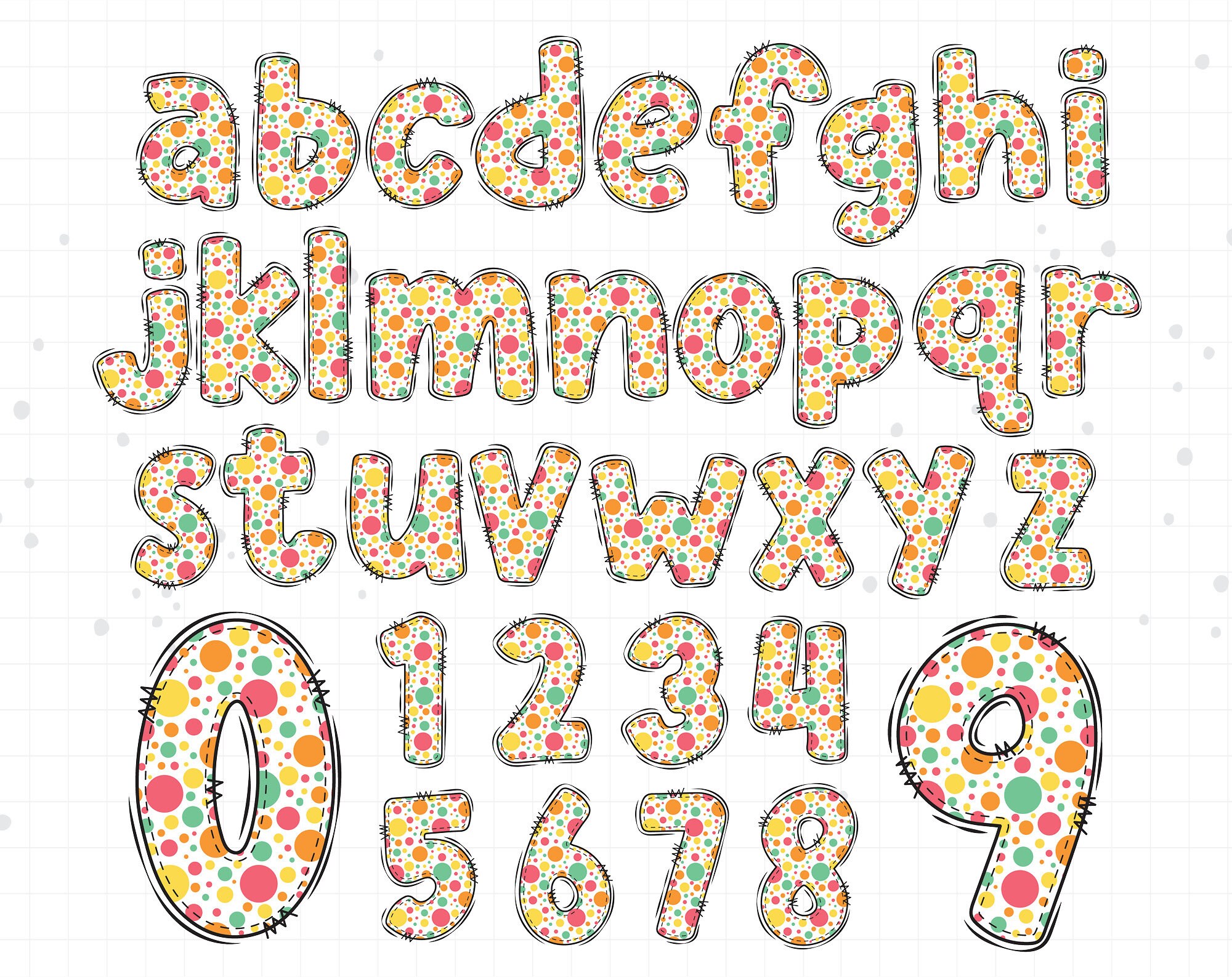 Citrus Alphabet PNG Fun Color Bright Color Alphabet Letters - Etsy