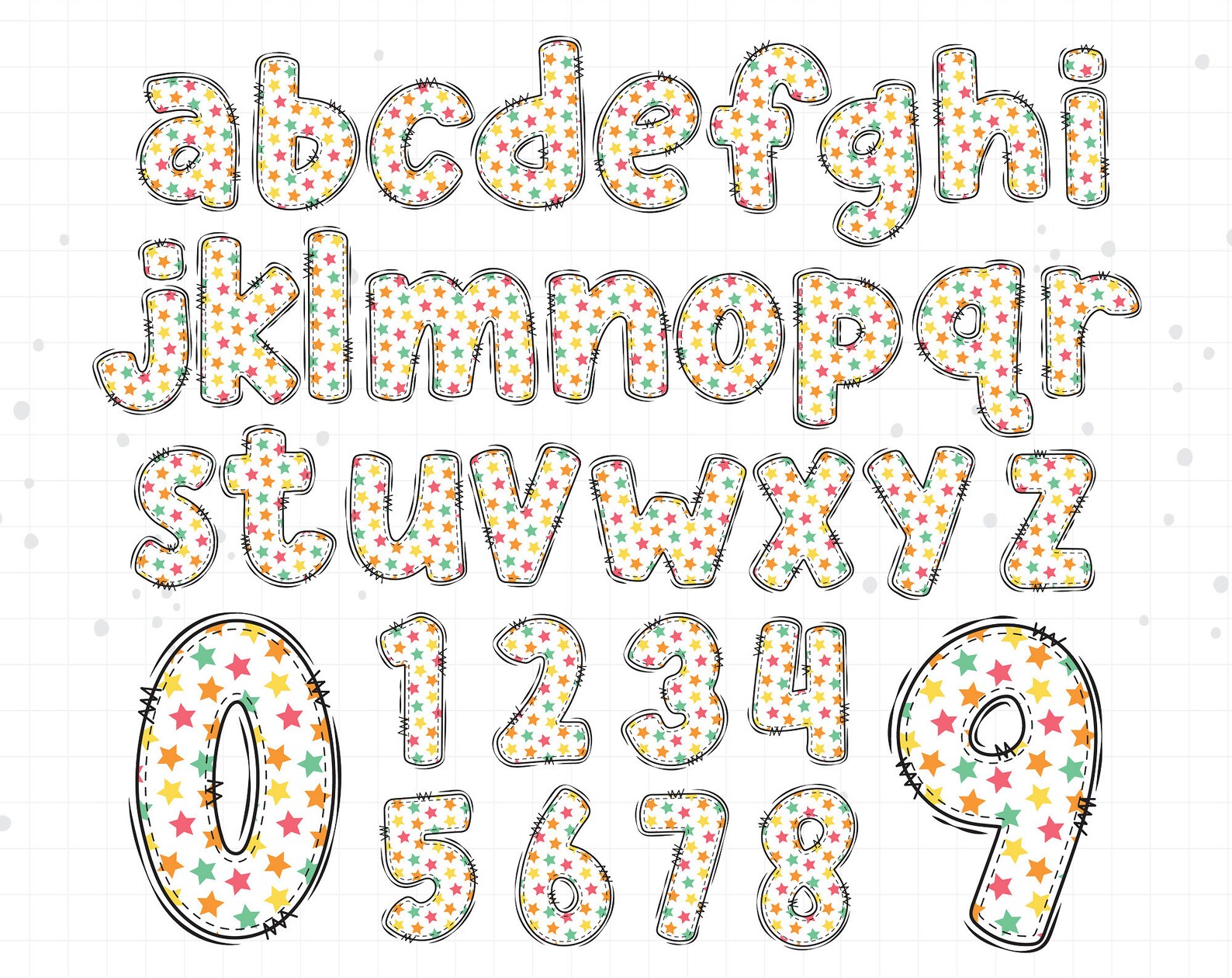 Citrus Alphabet PNG Fun Color Bright Color Alphabet Letters - Etsy