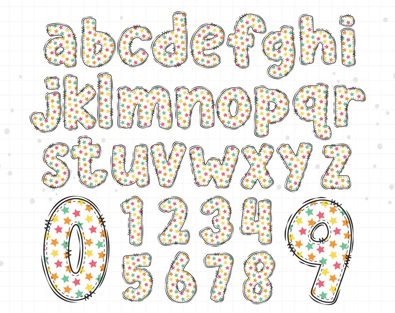 Citrus Alphabet PNG Fun Color Bright Color Alphabet Letters - Etsy