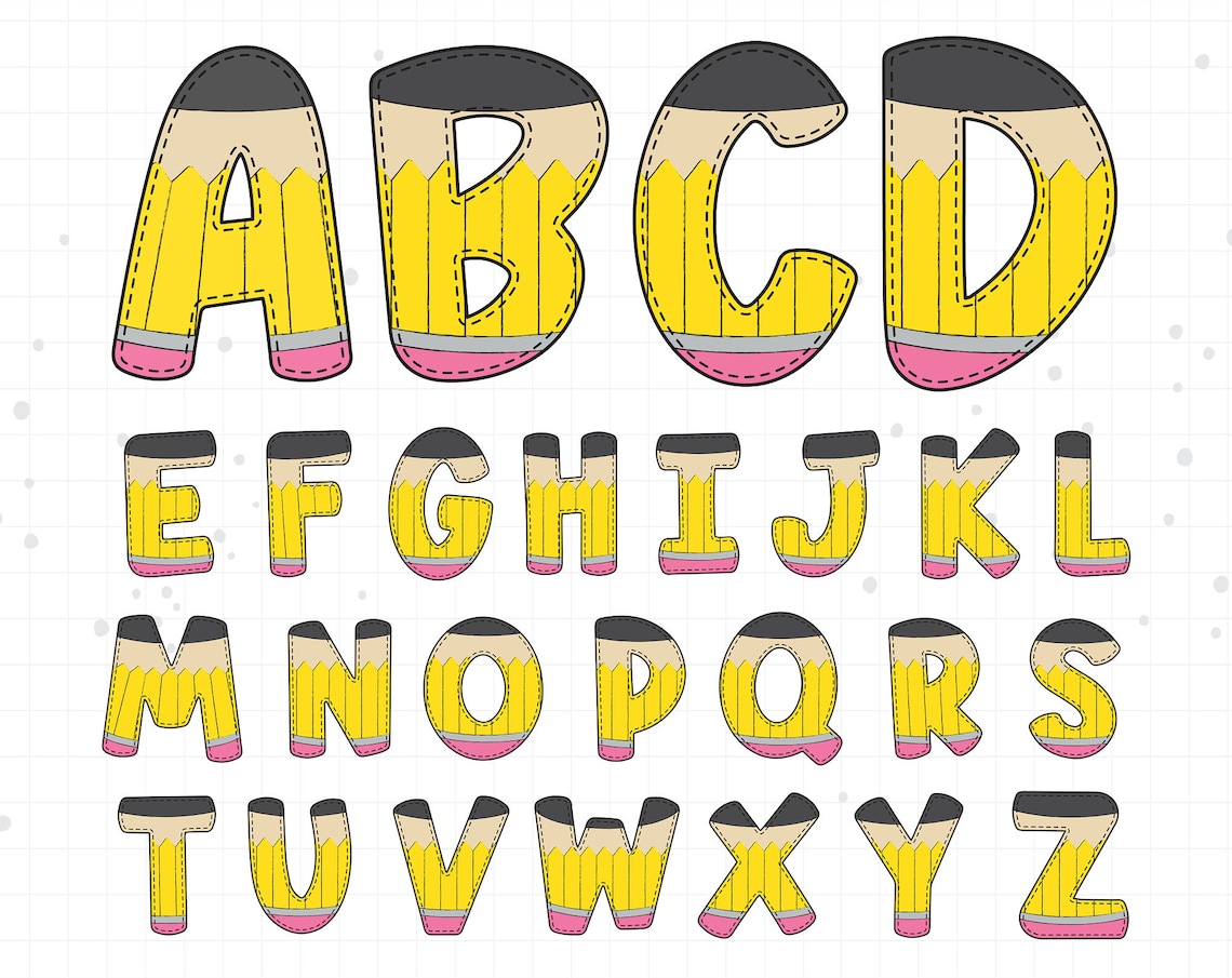 Pencil Doodle Letters Alphabet PNG Pencil Alphabet PNG - Etsy