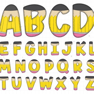 Pencil Doodle Letters Alphabet PNG Pencil Alphabet PNG - Etsy
