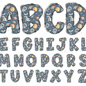 Space PNG, Space Alphabet PNG, Space Doodle Letters, Space Sublimation ...