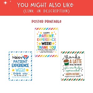 Patient Experience Week Sign Printable, Patient Experience Appreciation ...