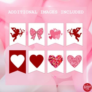 Valentine Banner Printable, Red Valentine's Day Party Decor, Valentines ...