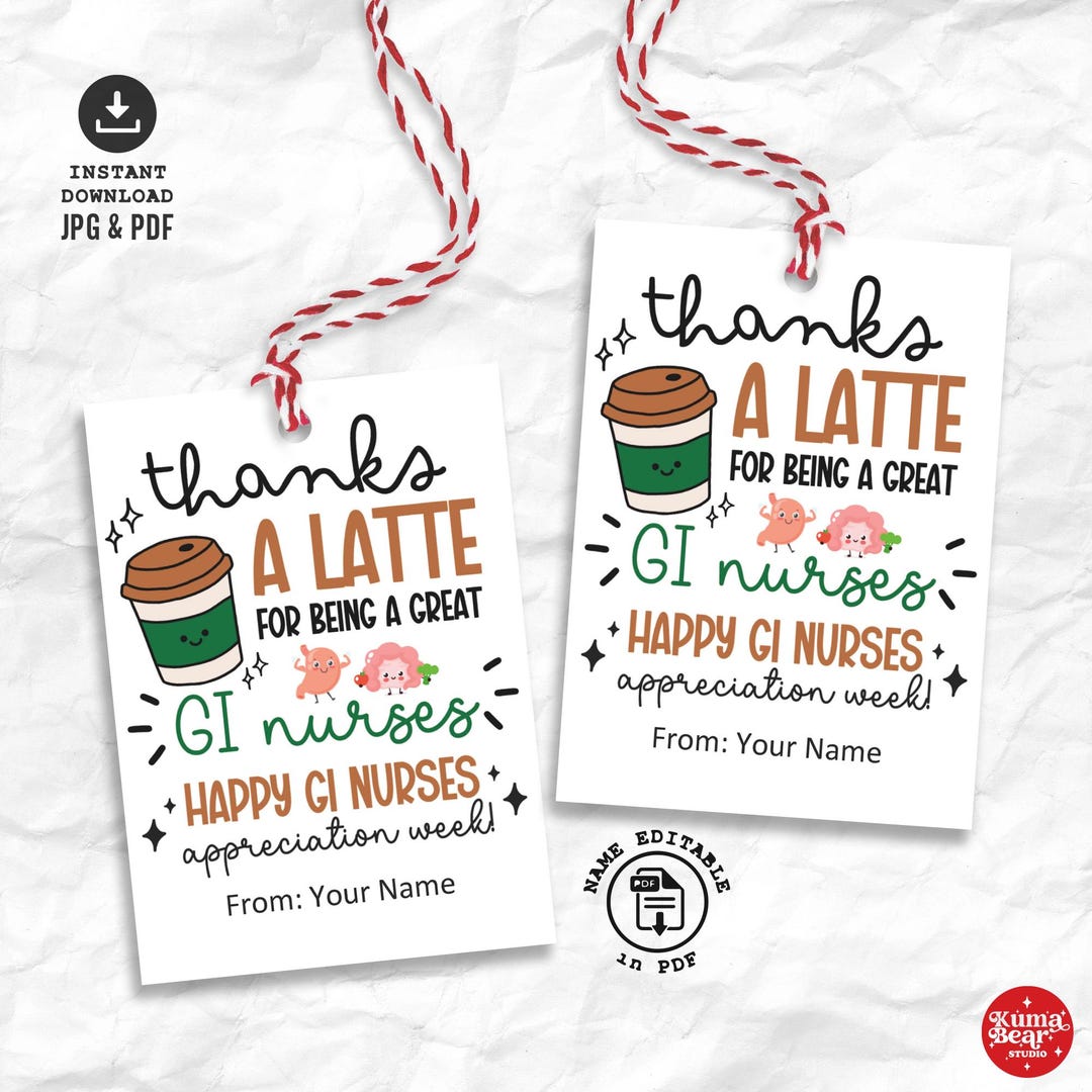 GI Nurse Week Gift Tag Printable, Nurse Gift Tag, GI Nurses and ...