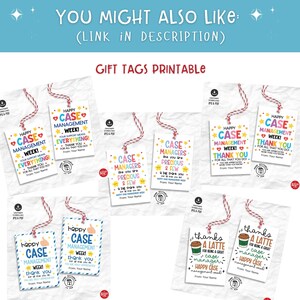 Case Management Week Tags Printable – Case Manager Recognition, Thank ...