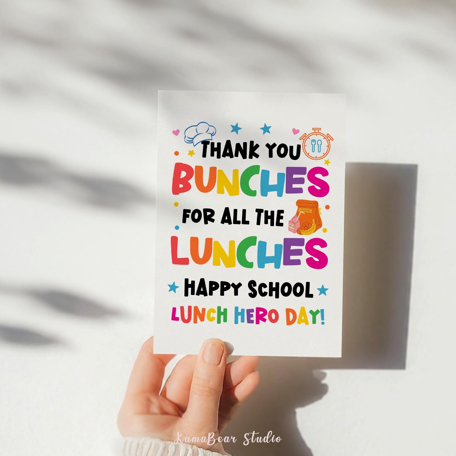School Lunch Hero Day Card Printable, Cafeteria Staff Appreciation ...