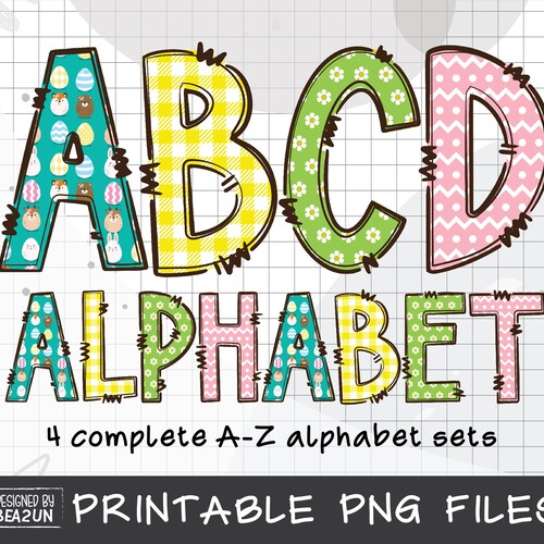 Easter Alphabet Letters PNG Bundle Easter Eggs Spring - Etsy