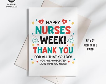 Nurses Week Card Printable, Medical Thank You Card, RN Thank You Card ...
