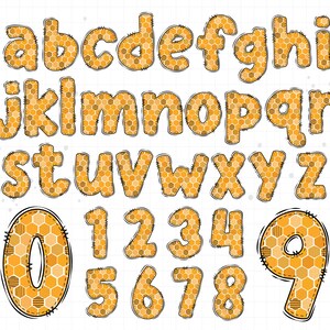 Honey Bee Alphabet Bumble Bee PNG Cute Bee Doodle Letters - Etsy