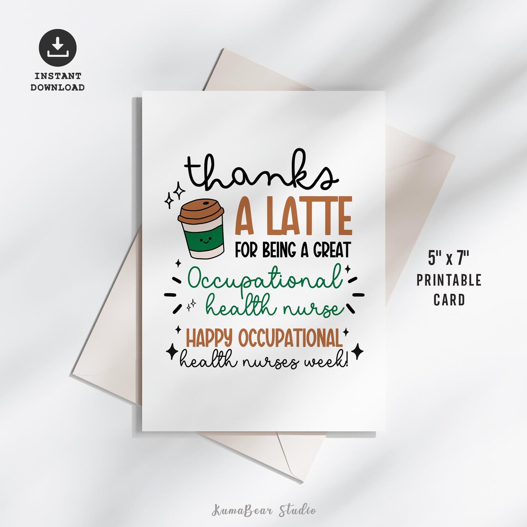 Occupational Health Nurses Week Printable Card, Occupational Health ...