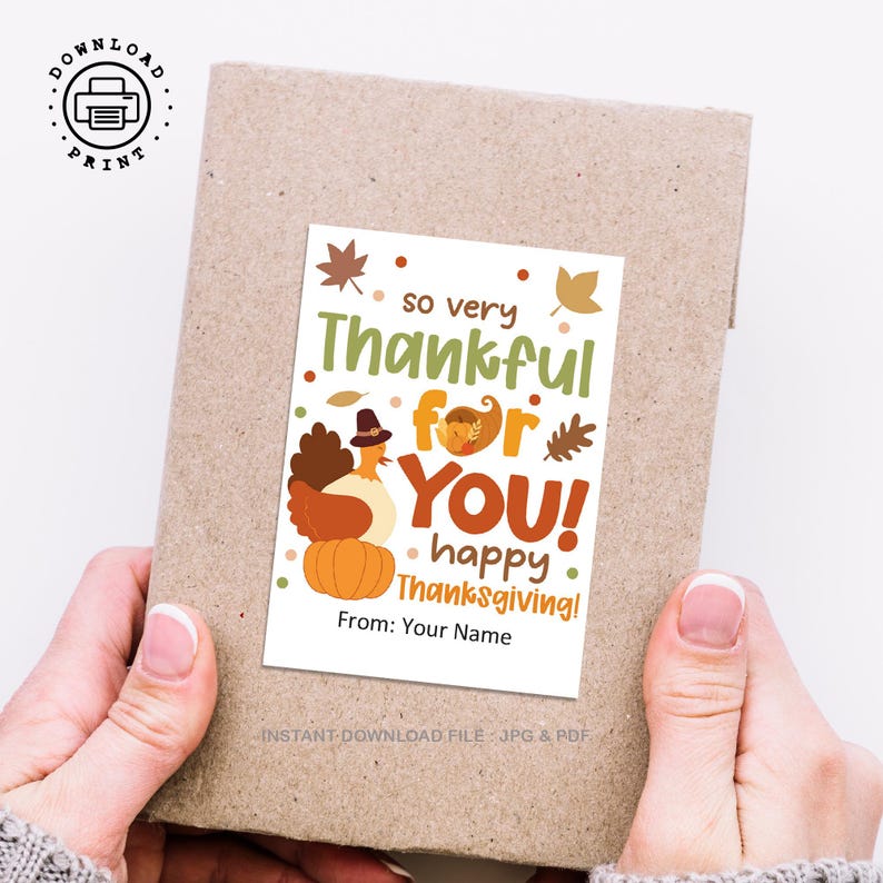 Thanksgiving Gift Tags Printable, so Very Thankful for You Treat Tags ...
