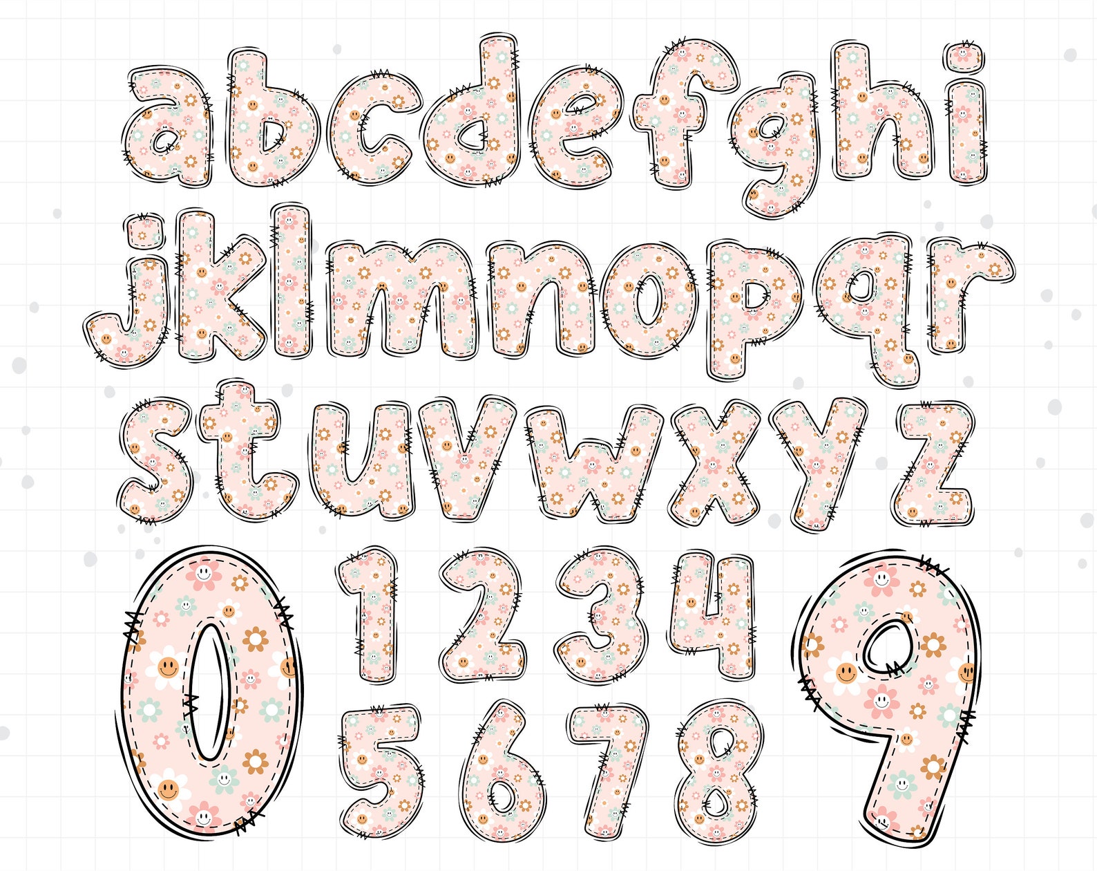 Smiley Face PNG, Groovy Smiley Alphabet, Retro Pink Smiley Face ...