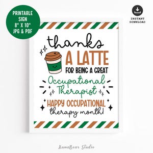 Occupational Therapy Month Sign Printable, OT Month Printable Sign ...