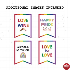 Everyone is Welcome Here Pride Banner Printable, LGBTQ Rainbow Wall ...