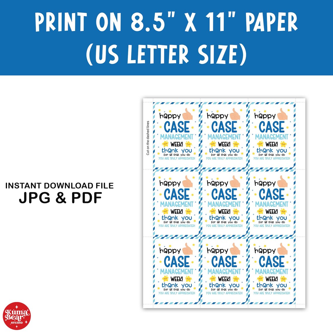 Case Management Week Tags Printable – Case Manager Recognition, Thank ...