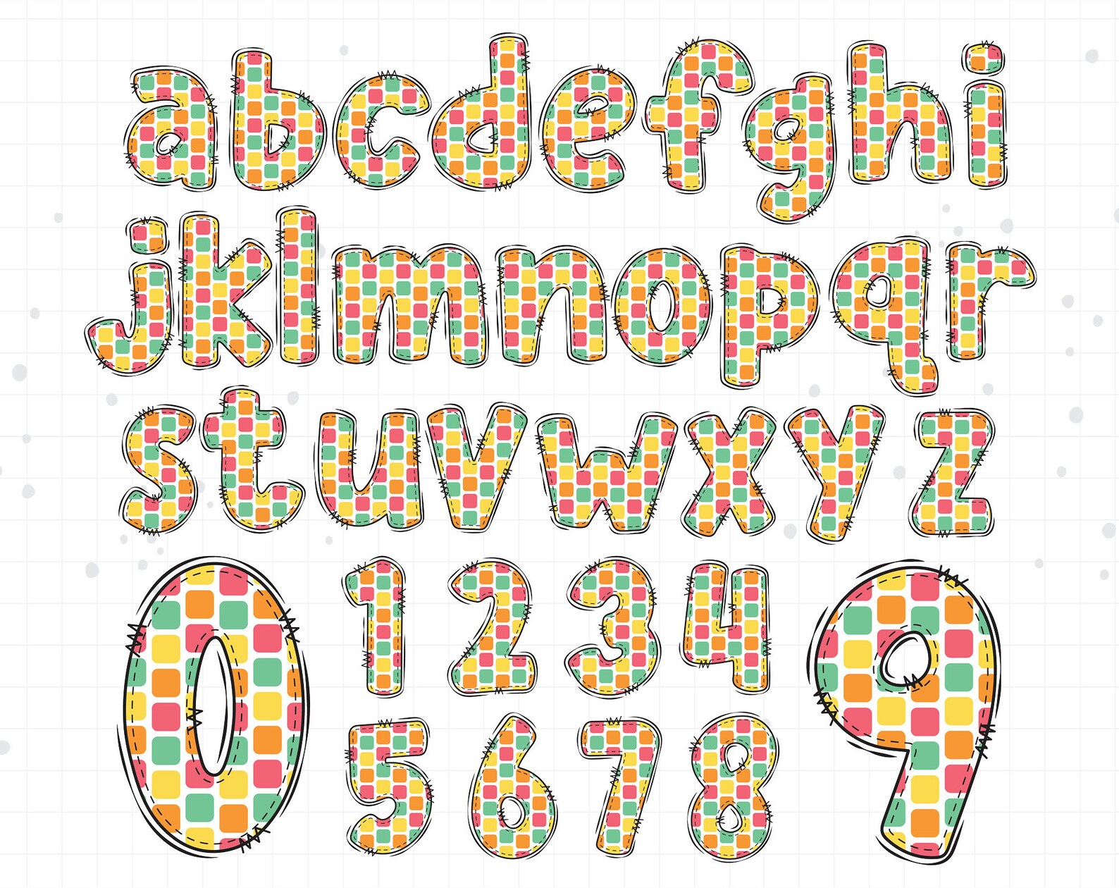 Citrus Alphabet PNG Fun Color Bright Color Alphabet Letters - Etsy