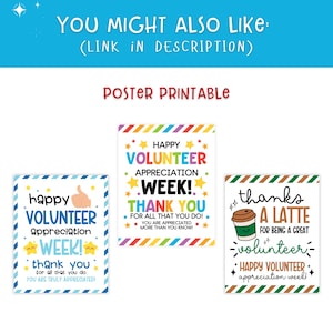 Volunteer Appreciation Sign Printable, Volunteer Week Printable Sign ...