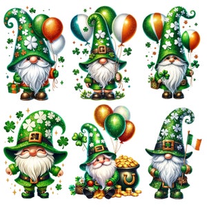 St. Patrick's Day Gnome Clipart, Watercolor Saint Patricks Gnomes, St ...