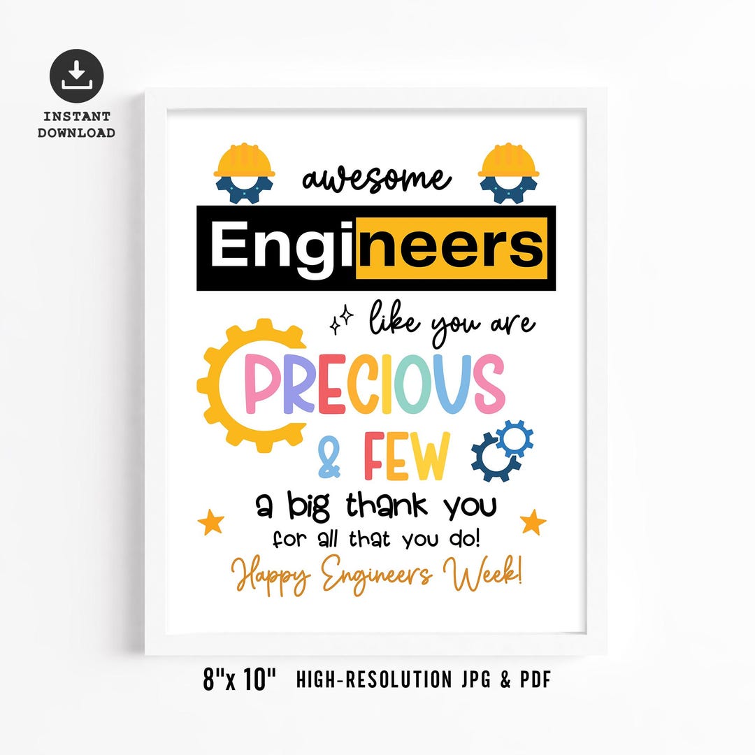 Engineers Week Printable Sign, Engineering Team Appreciation Decor ...