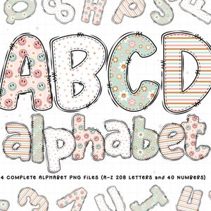 Groovy Smiley Alphabet, Smiley Face PNG, Retro Daisy Smiley Face ...