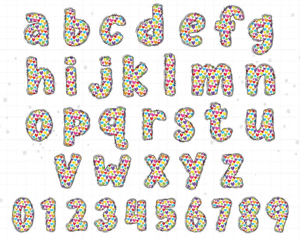 Heart Rainbow Alphabet PNG Sublimation Bundle Rainbow - Etsy