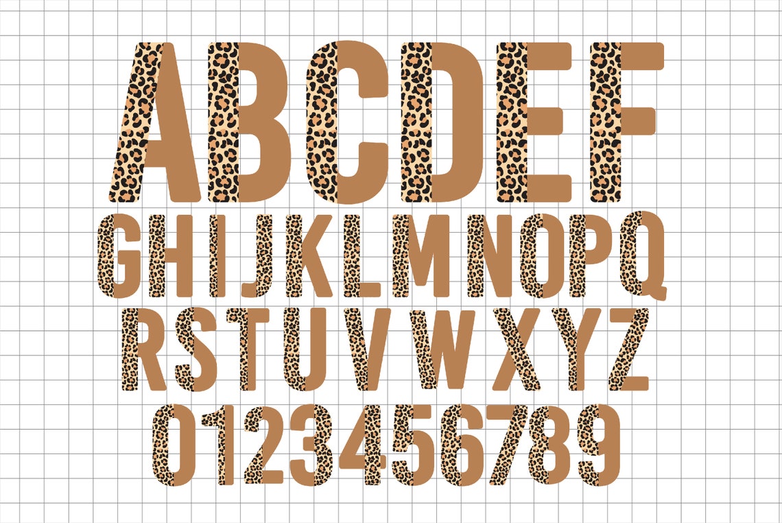Half Leopard Alphabet Letters PNG Bundle Boho Alphabet PNG - Etsy
