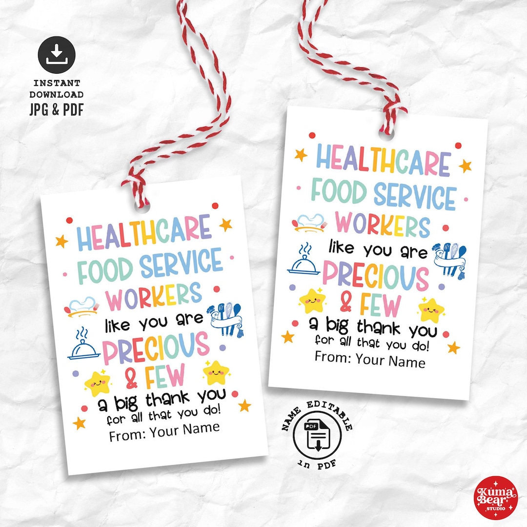 Healthcare Foodservice Workers Week Gift Tags – Precious & Few Hospital ...
