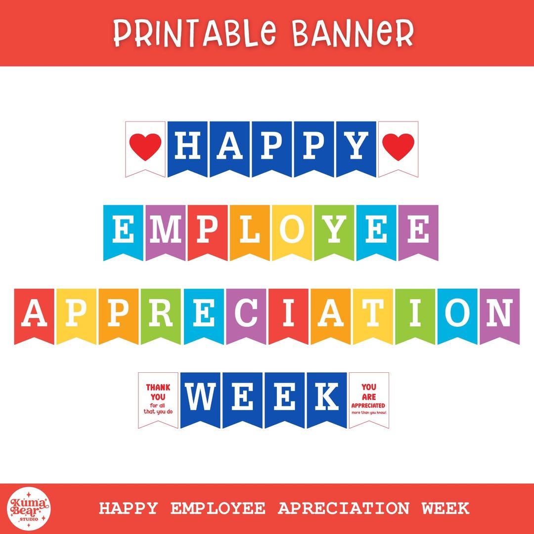 Employee Week Banner Printable, Staff Appreciation Banner, Employee ...