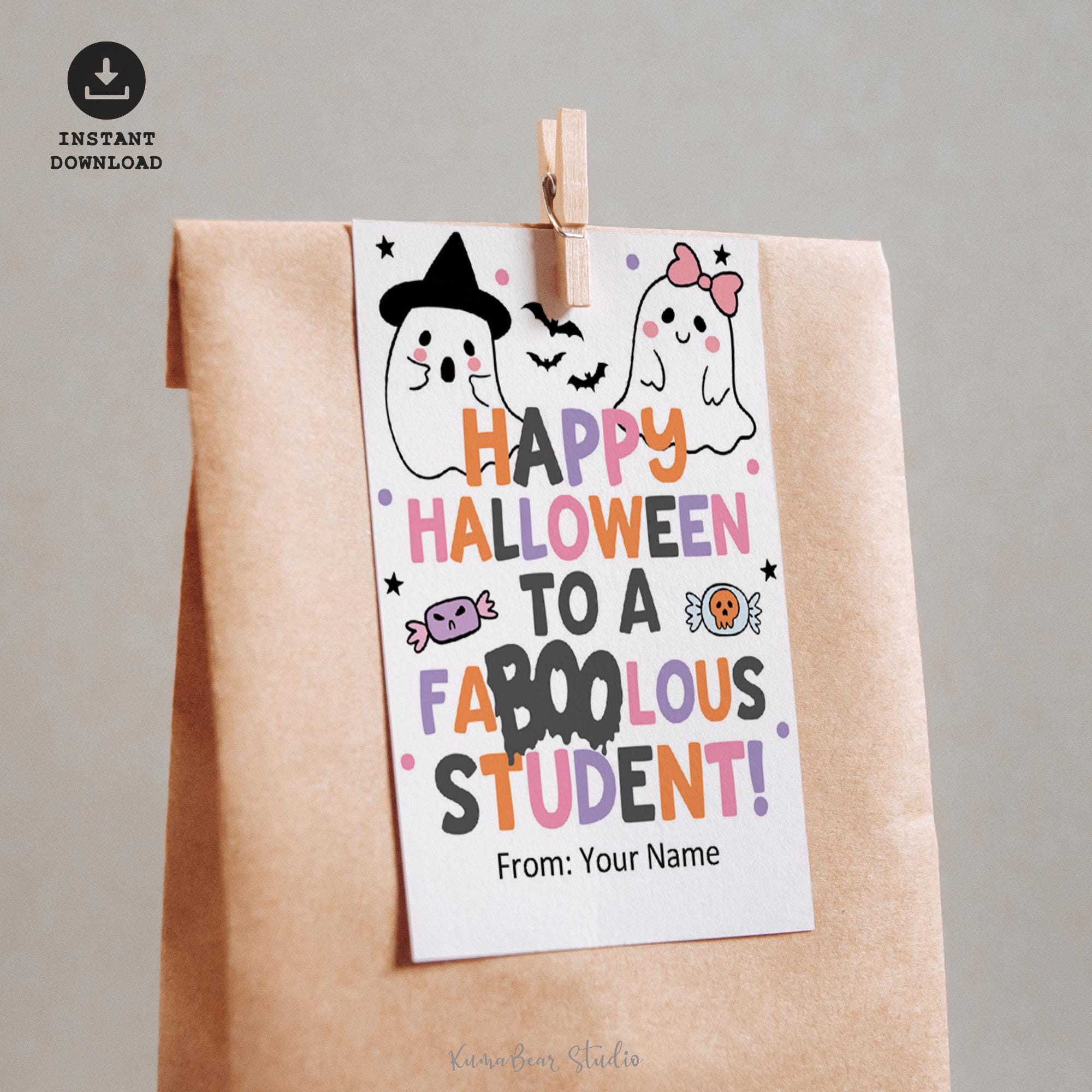 Halloween Student Gift Tags Printable – Faboolous Classroom Treat Tags ...