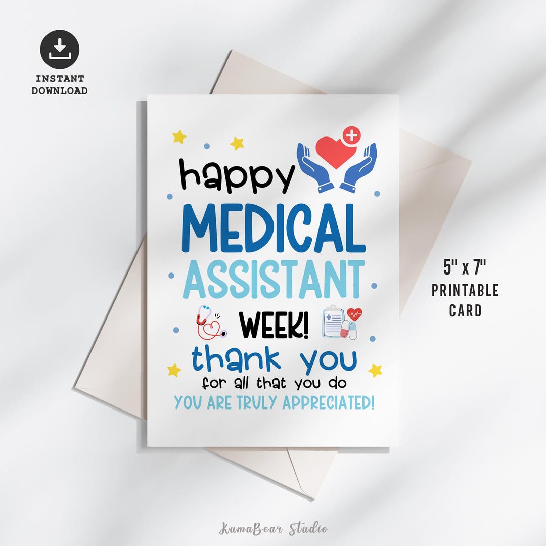 Medical Assistant Week Greeting Card, MA Appreciation Card Printable ...