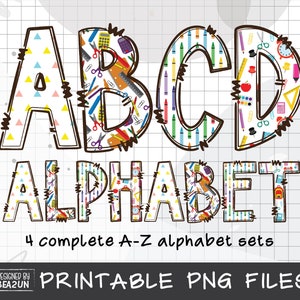School PNG, School Alphabet Sublimation, Teacher Alphabet Letters ...