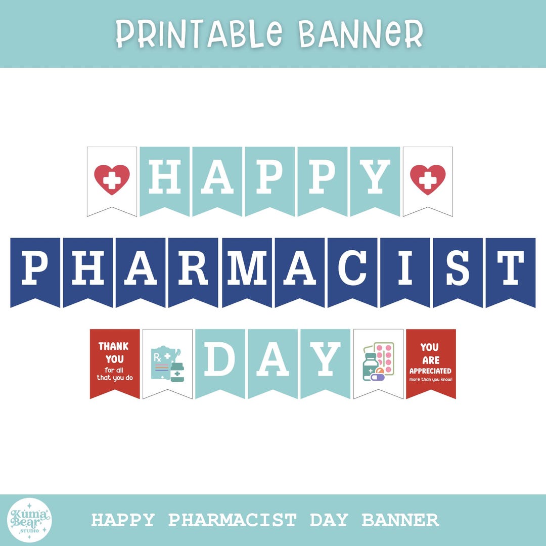 Pharmacist Day Banner Printable, Pharmacist Appreciation Day Decor ...