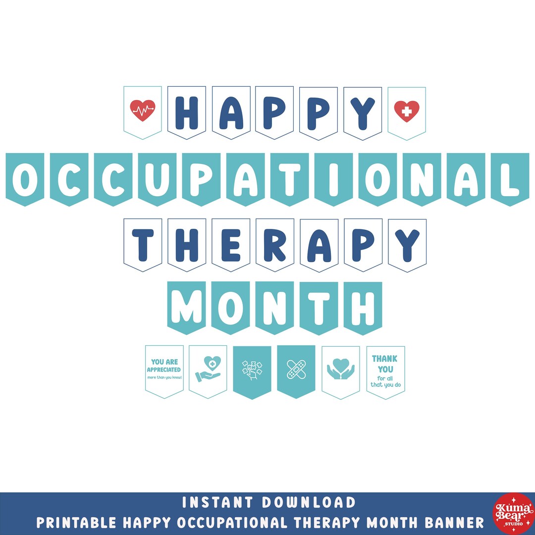 Occupational Therapy Month Banner Printable, Banner Happy OT Month, Occupational Therapy ...