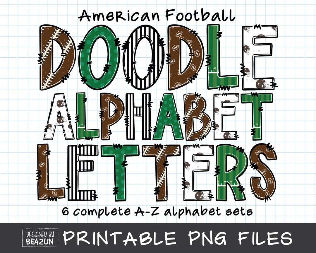 American Football PNG Football Alphabet Sublimation Fall - Etsy