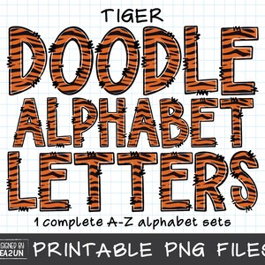 Animal Tiger Alphabet PNG, Tiger Alphabet Sublimation, Animal Print ...