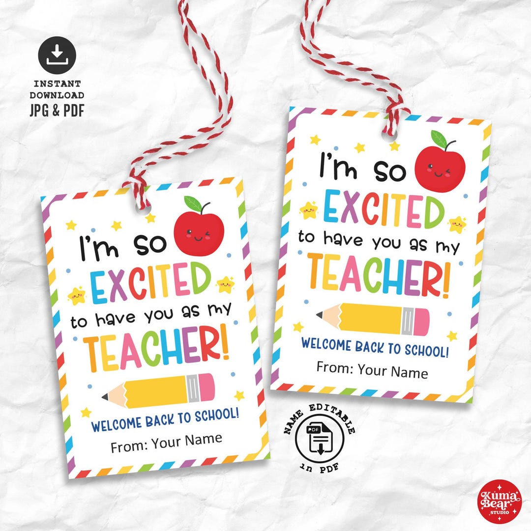 First Day of School Gift Tag Printable, Welcome Back to School Tag ...