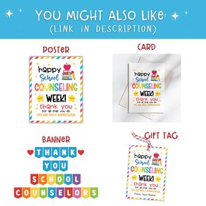 School Counseling Week Printable Poster, School Counselor Thank You ...