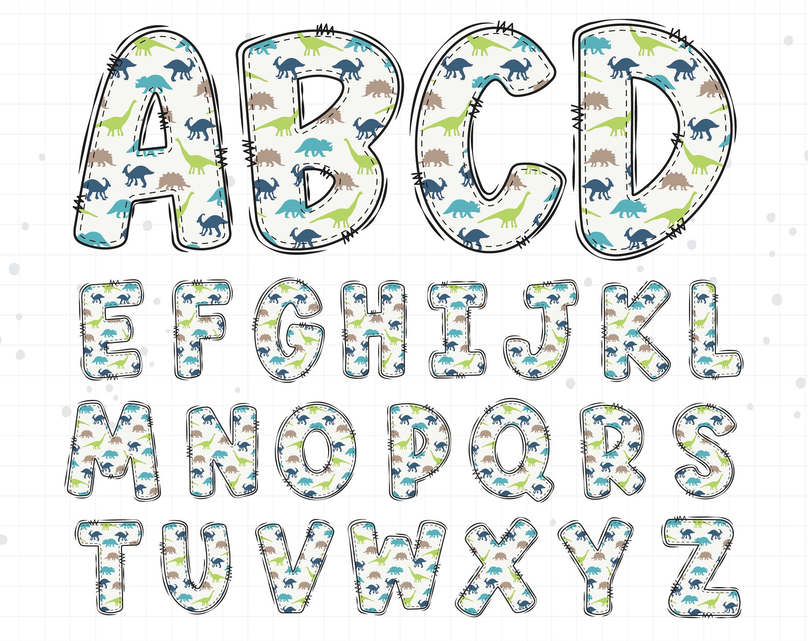 Dinosaur Alphabet Letters Bundle, Dinosaur Alphabet PNG Files, Dinosaur ...