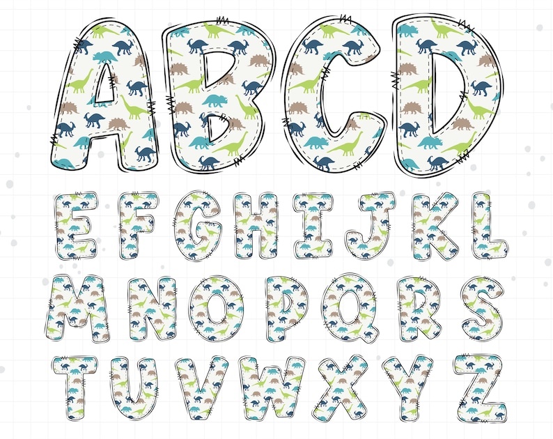 Dinosaur Alphabet Letters Bundle Dinosaur Alphabet PNG Files - Etsy