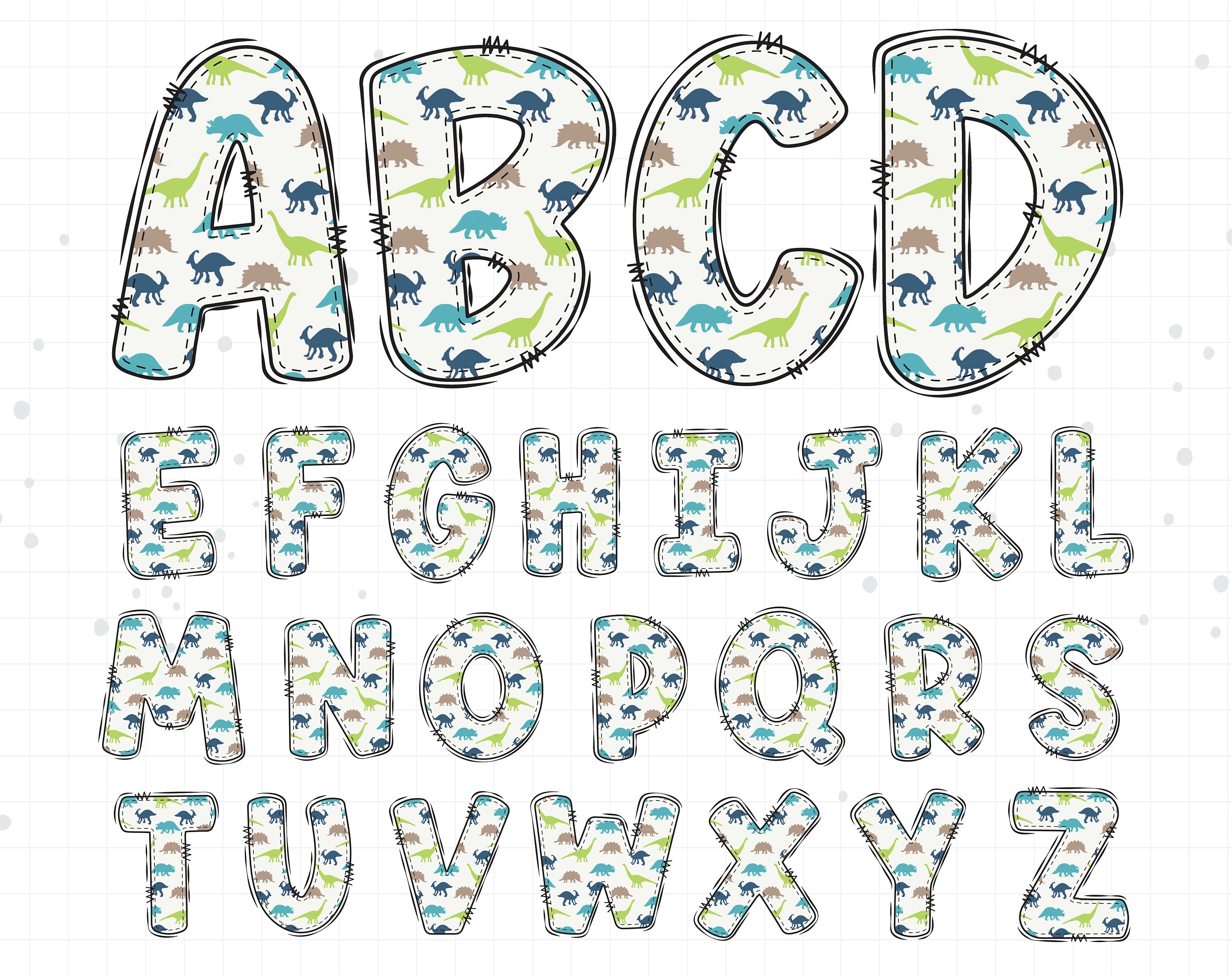 Dinosaur Alphabet Letters Bundle Dinosaur Alphabet PNG Files - Etsy