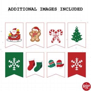 Printable Christmas Banner Flags, Christmas Sign, Christmas Party Decor ...