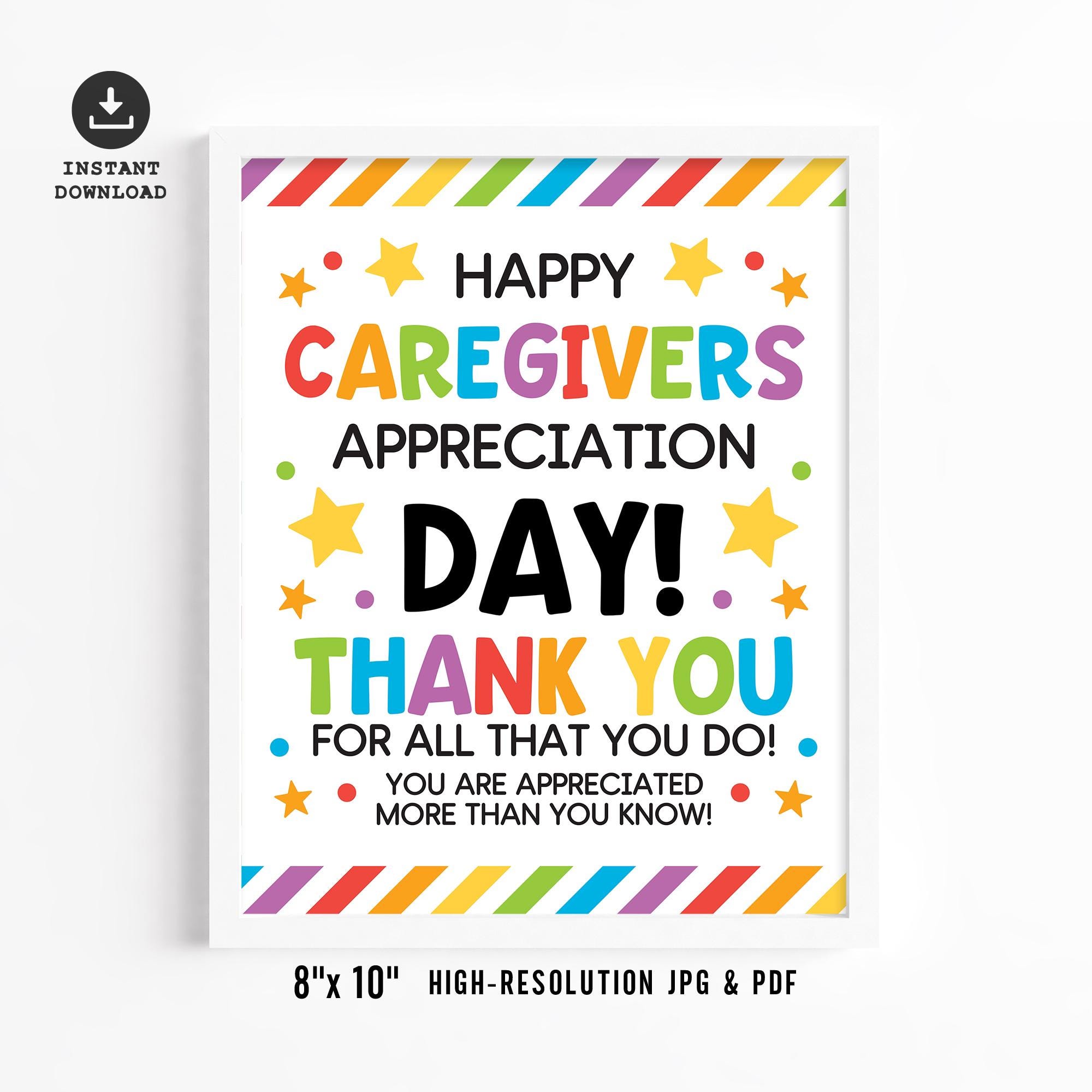 Caregiver Appreciation Printable Poster, Caregivers Day Decor, Staff ...