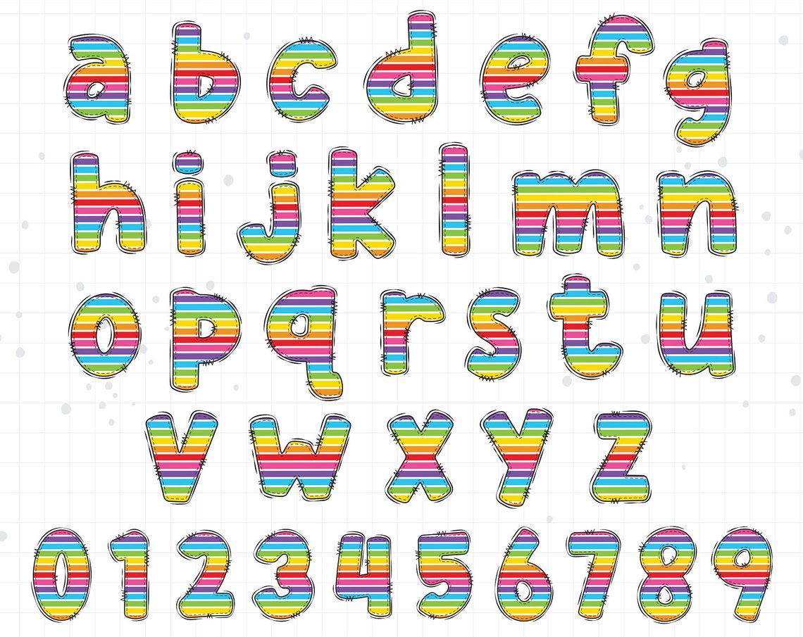 Heart Rainbow Alphabet PNG Sublimation Bundle Rainbow - Etsy
