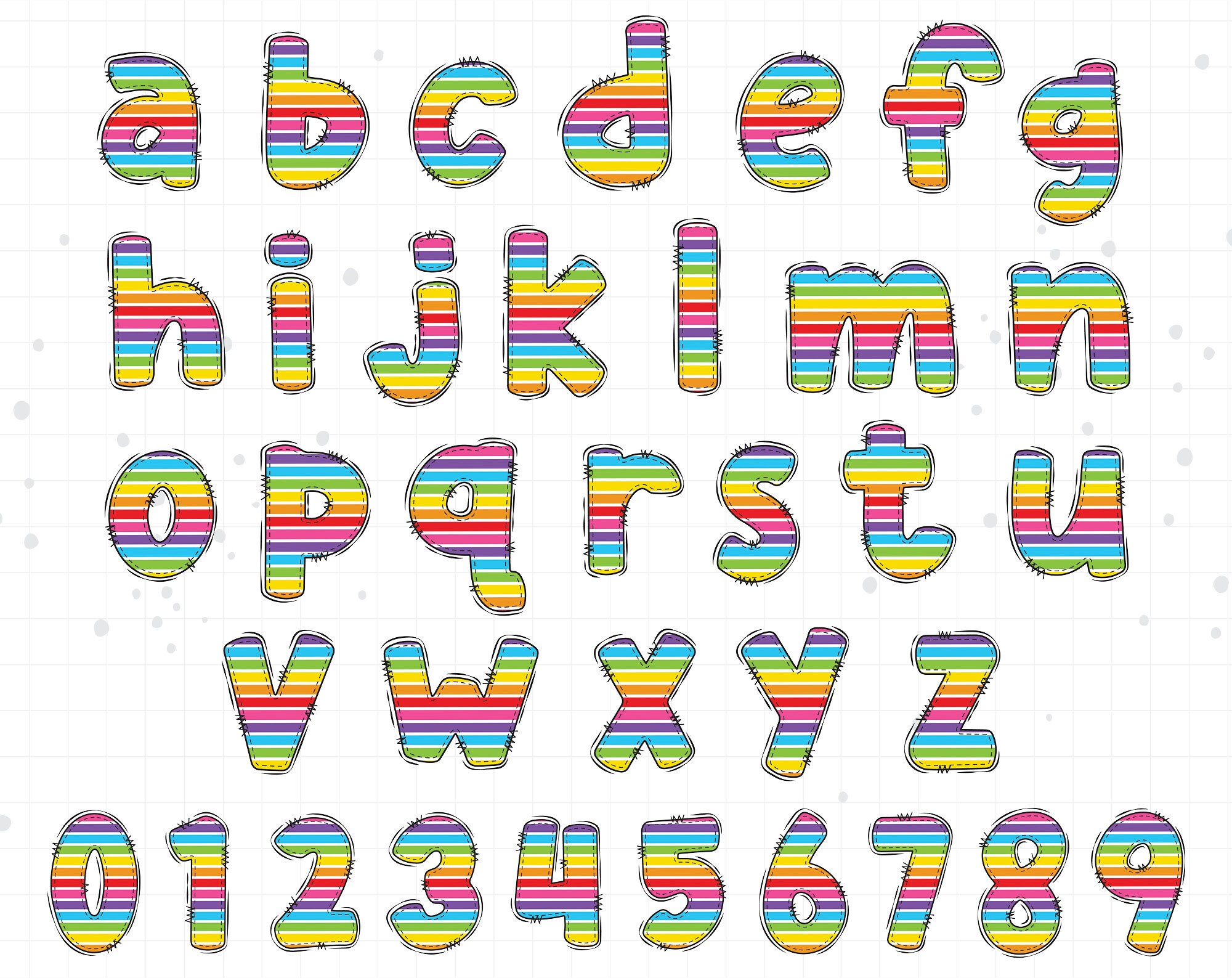 Heart Rainbow Alphabet PNG Sublimation Bundle Rainbow - Etsy
