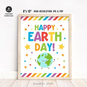 Earth Day Sign Printable, Earth Day Poster, Happy Earth Day Printable ...
