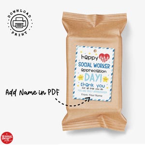 Happy Social Work Day Tag Printable, Social Worker Appreciation Gift ...