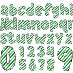 Football Doodle Alphabet Letters & Numbers, Football Clipart, Sport ...
