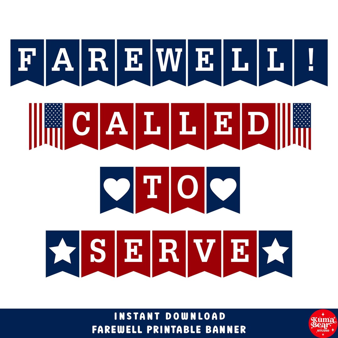 Military Farewell Banner, Farewell Party Decor, Called to Serve, Red ...