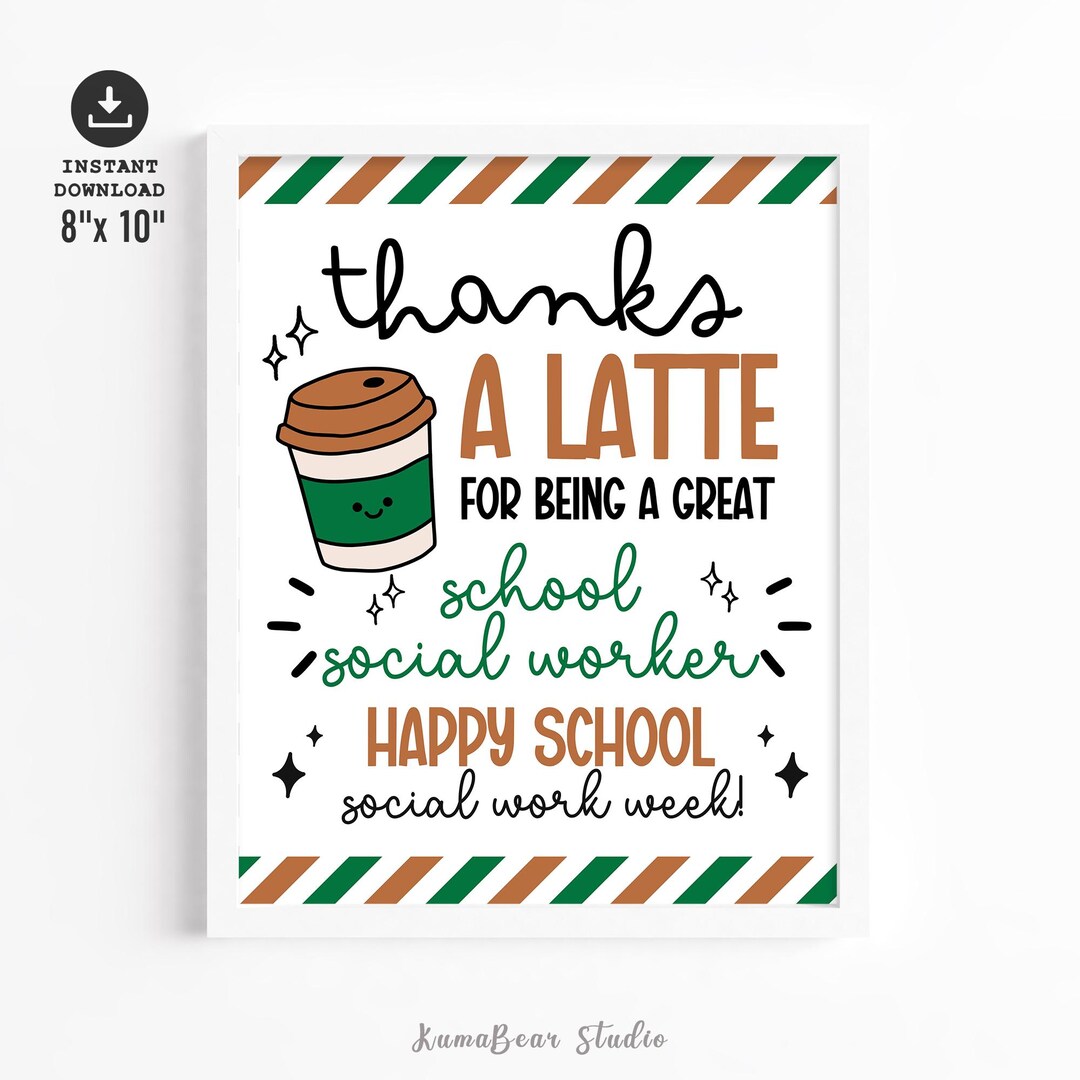 School Social Worker Sign Printable, School Social Work Week Poster ...